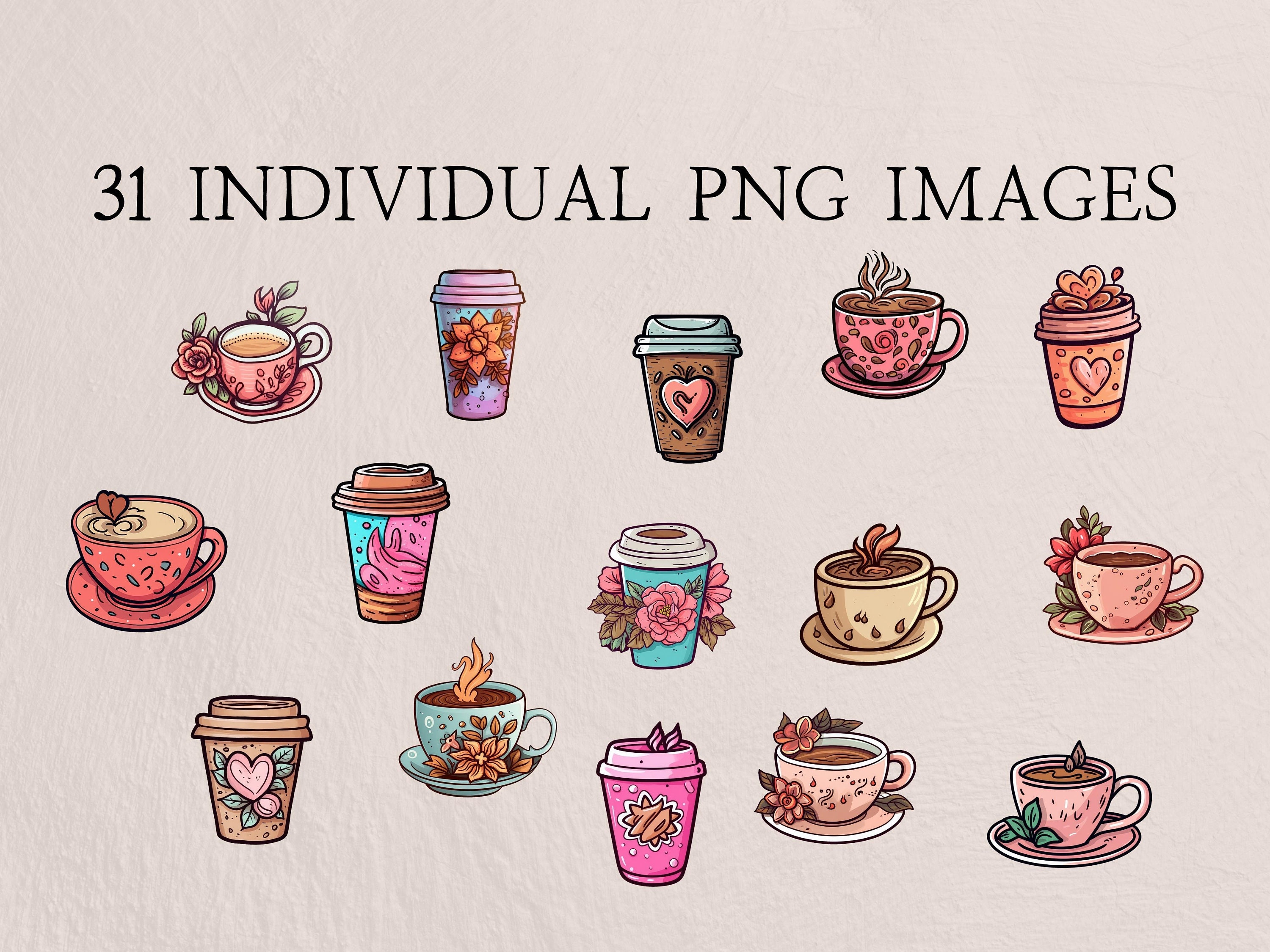 Cute Coffee PNG Clipart | PNG Clipart Stickers Commercial Use | Digital ...