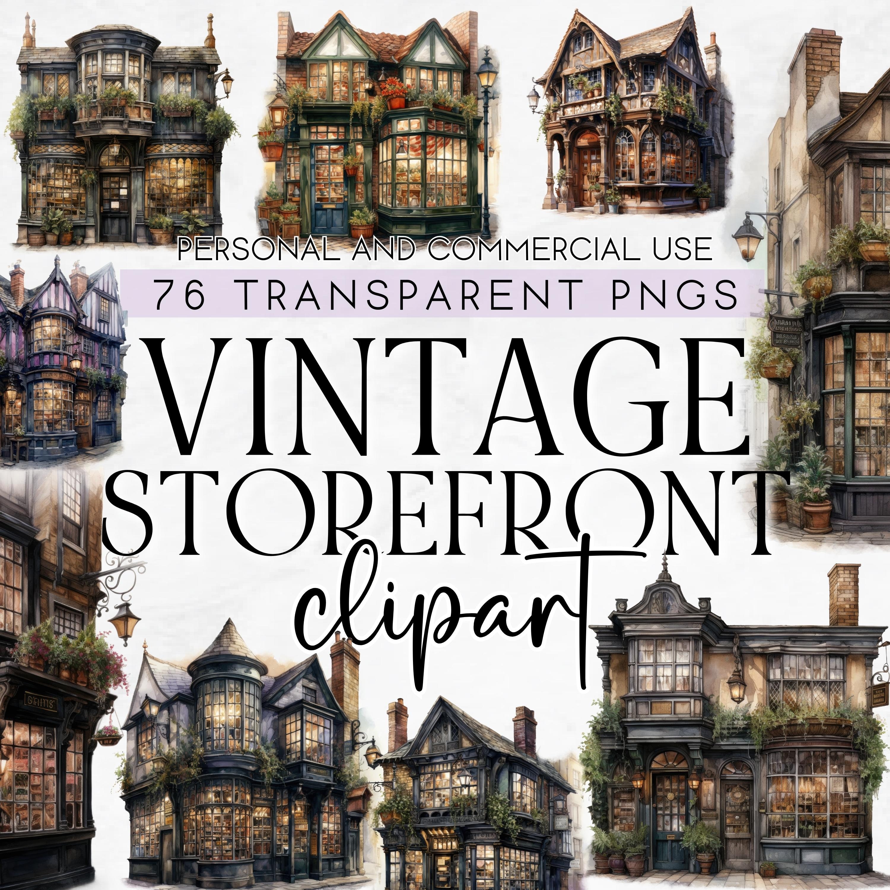 Vintage Storefronts Clipart, Wizard Shopfronts, Magical Store, Vintage ...