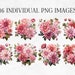 16 Pink Dahlia Flowers Clipart, Wedding Clipart, Wedding Flowers ...