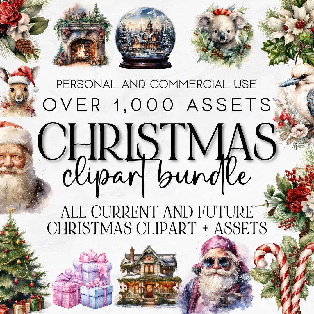 Christmas Mega CLIPART BUNDLE, 1,000+ Assets, Christmas Clipart ...