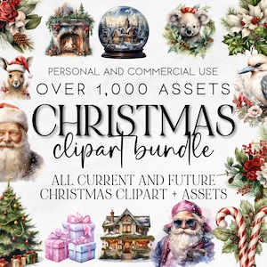 Christmas Mega CLIPART BUNDLE, 1,000+ Assets, Christmas Clipart ...