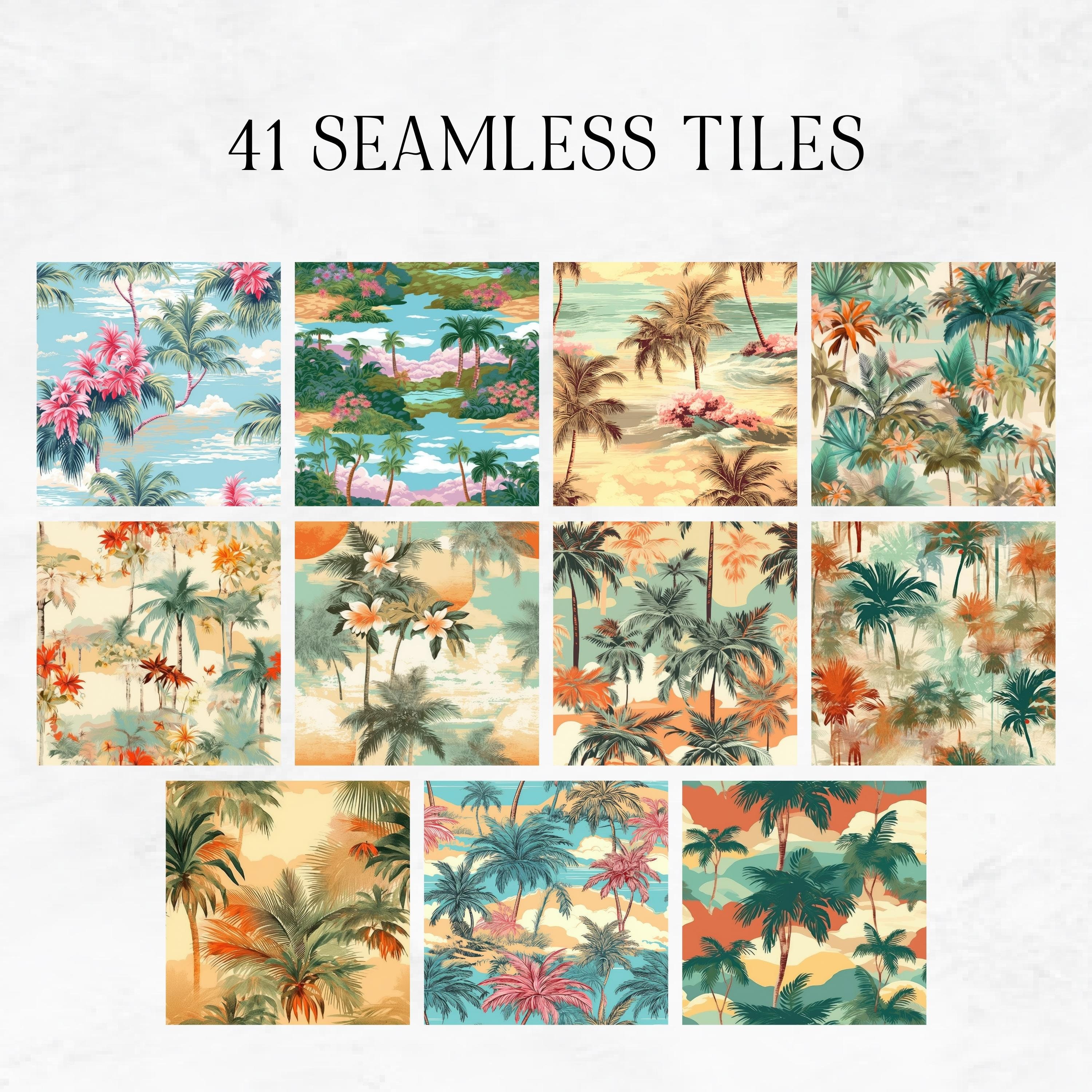 82 Tropical Seamless Pattern, Beach Seamless Pattern, Tropical Digital ...