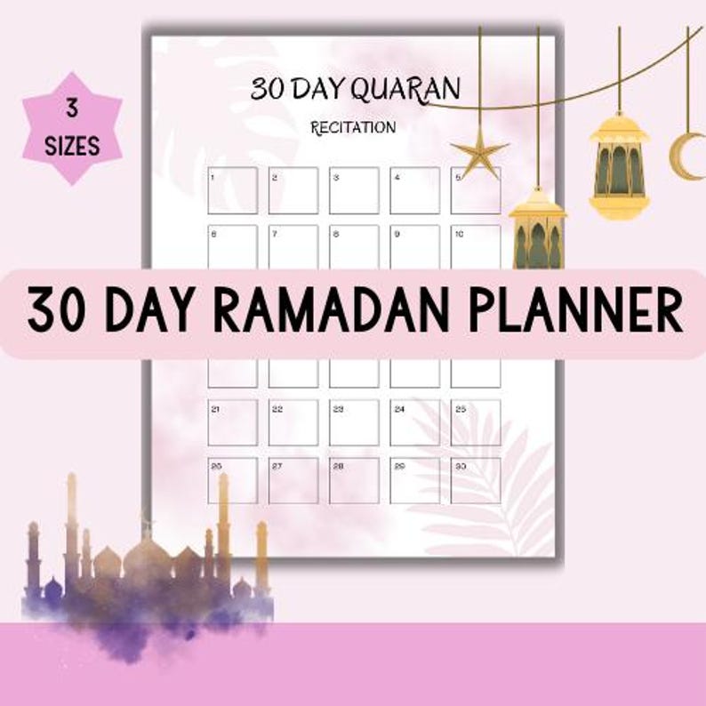 2026 Ramadan Planner 30 Day Tracker, Islamic Fasting Prayer Journal ...