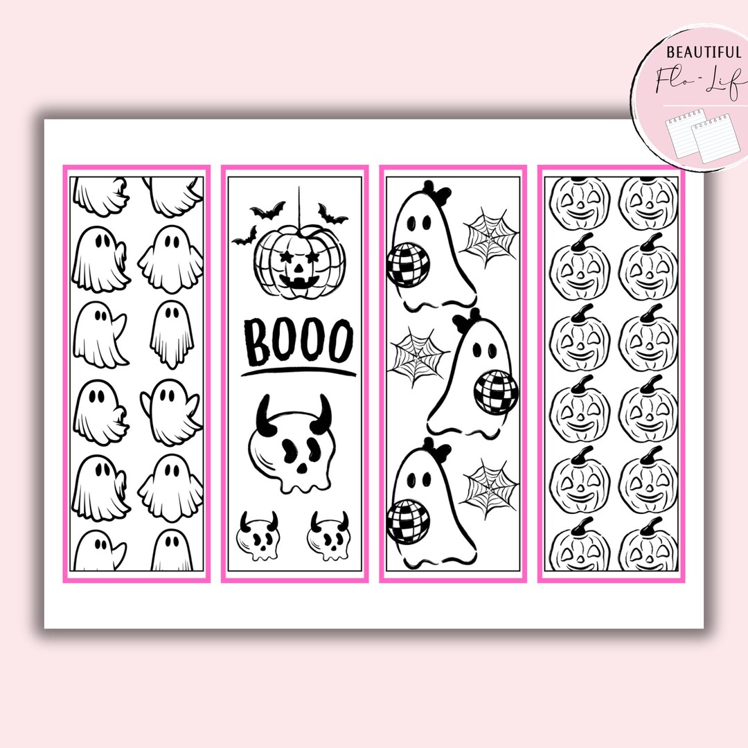 Spooky Bookmark Coloring, Fun Coloring Activity for Book Lovers ...