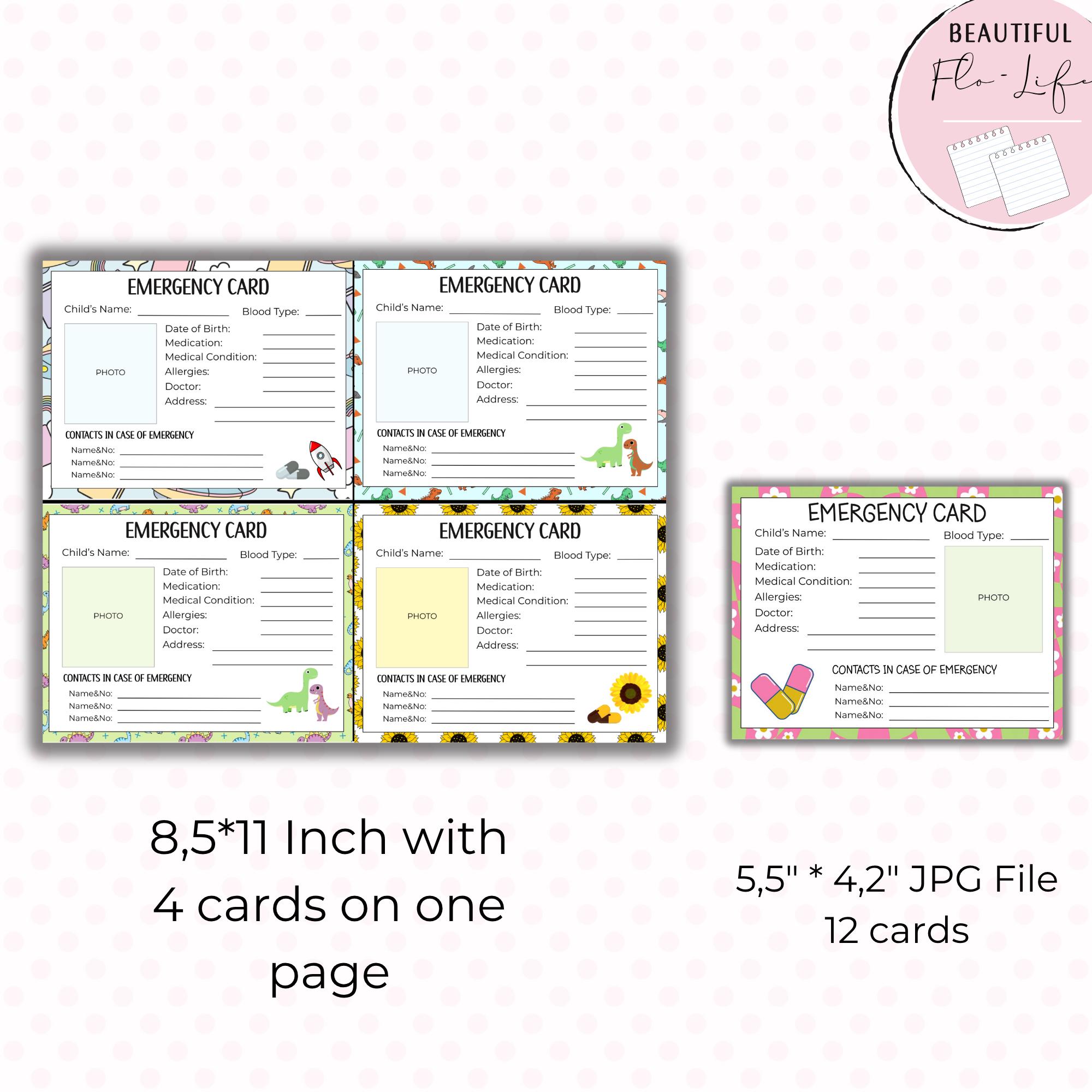 BUNDLE Emergency Contact, Printable Emergency Info Sheets for Childcare ...