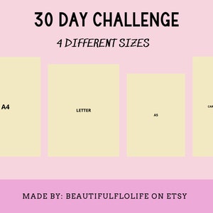 30-day Printable Challenge Worksheets Goal Tracker Habit Tracker Growth ...