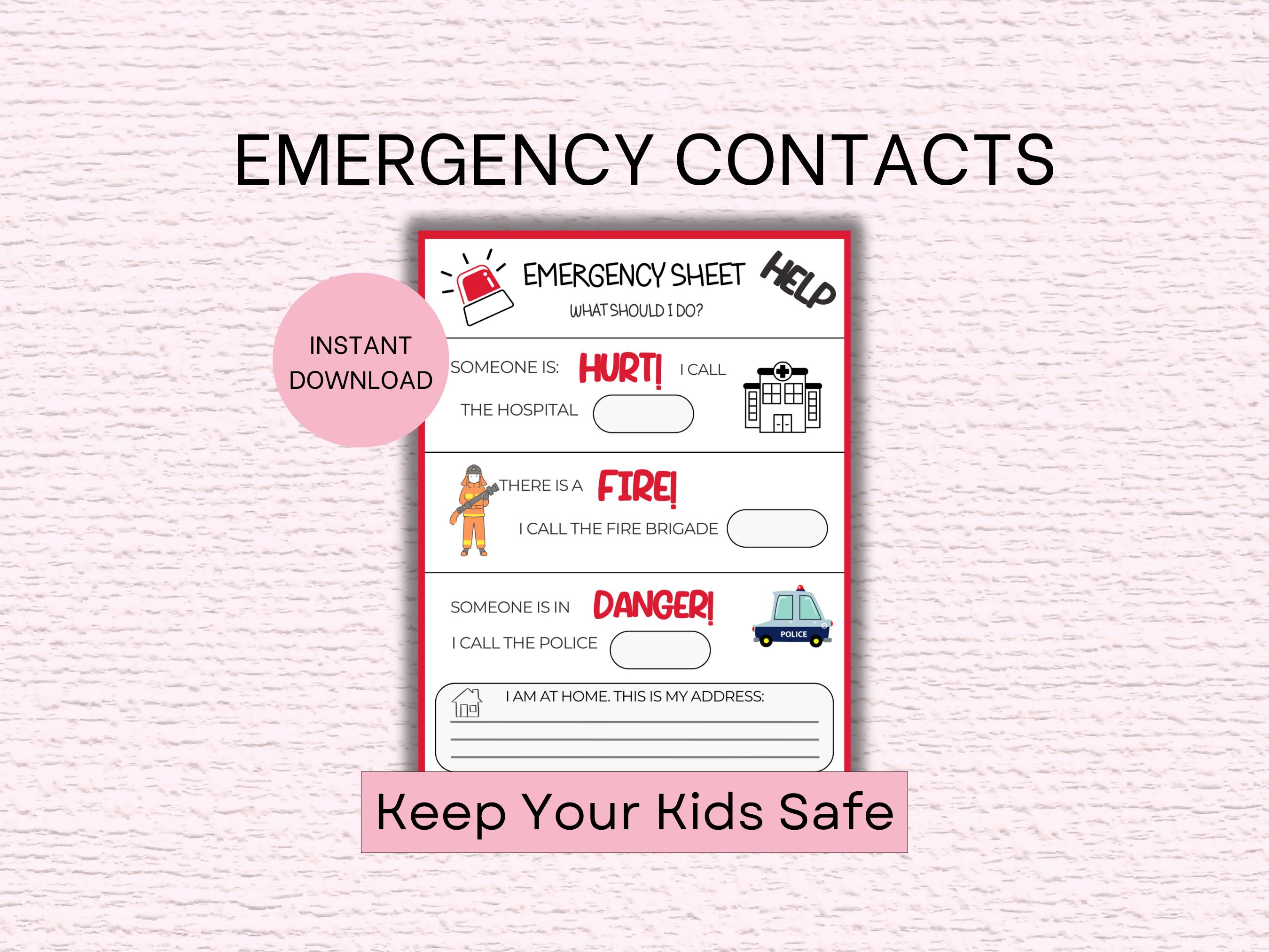 Fire Safety for Kids Worksheets, Emergency Plan Home Printable ...