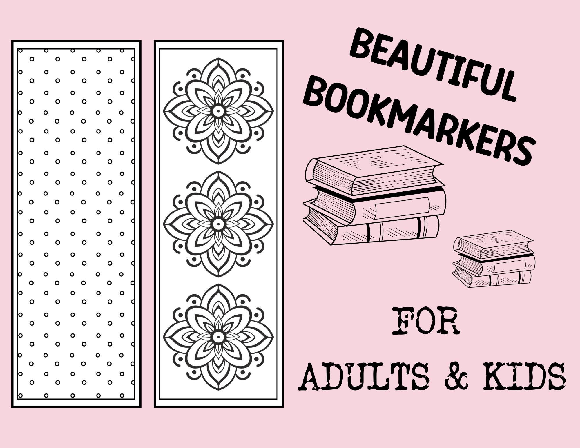 Coloring Bookshelf Tracker Bookmarks Printable Reading Bookmarks Stress ...