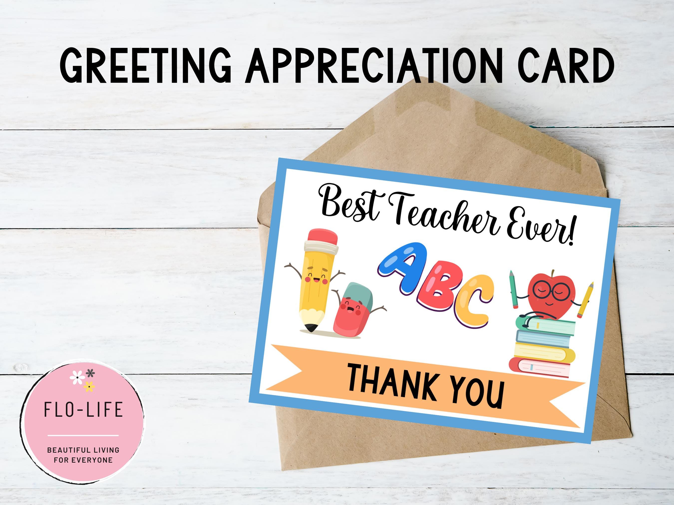 Teacher Thank You Cards Printable Teacher Appreciation Card From ...