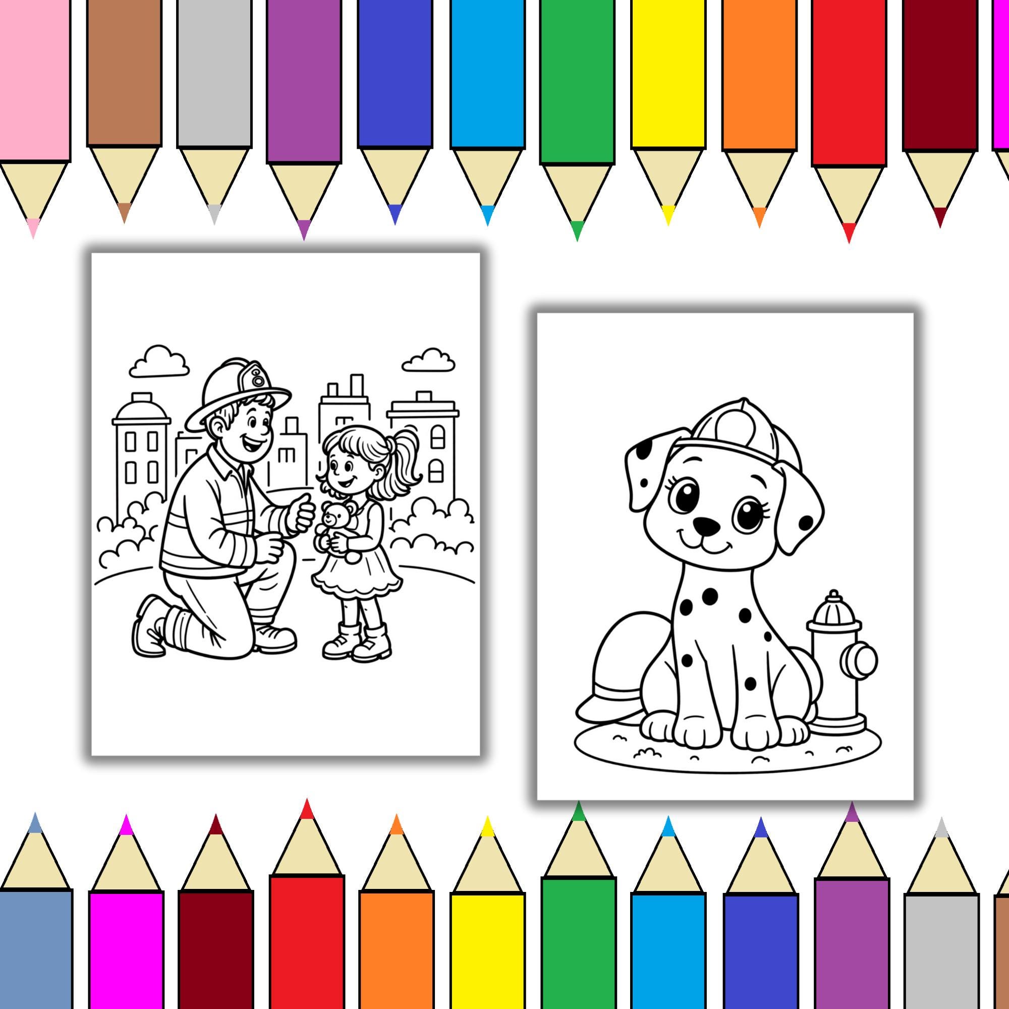 Fire Safety Coloring Pages, Creative Firefighter Learning Sheets for ...
