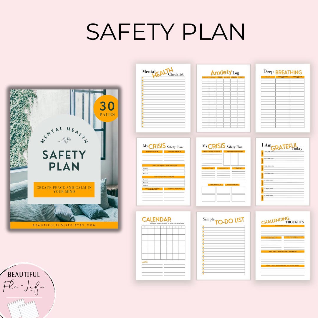 Mental Health Safety Plan, Coping Skills Strategies, Emotional Support ...