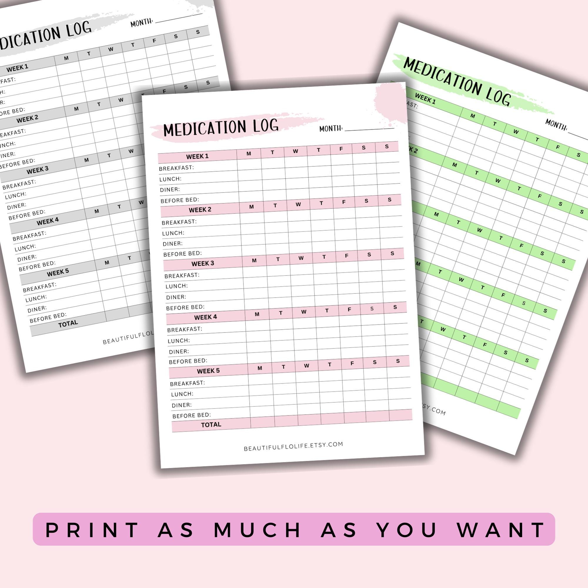 Medication Schedule Template, Visual Medication Tracker for ...