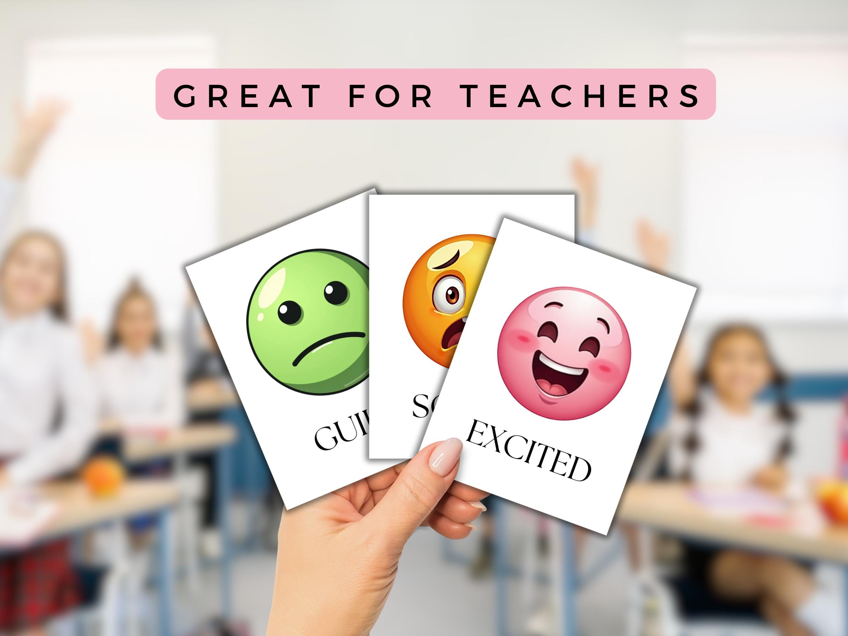 Emotion Face Flashcards Printable, Preschool SEL Resources, Emotional ...