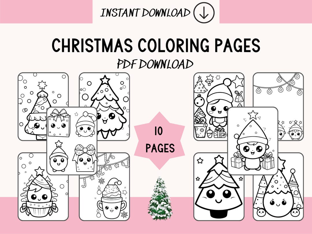 Christmas Coloring Page Bundle Christmas Printable Kids Coloring Pages ...