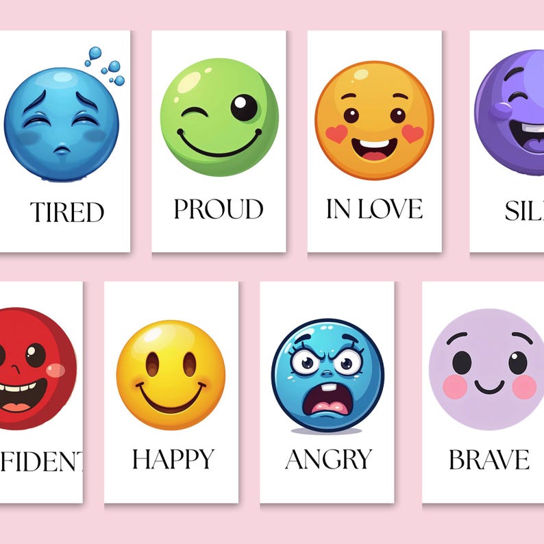 Emotion Face Flashcards Printable, Preschool SEL Resources, Emotional ...