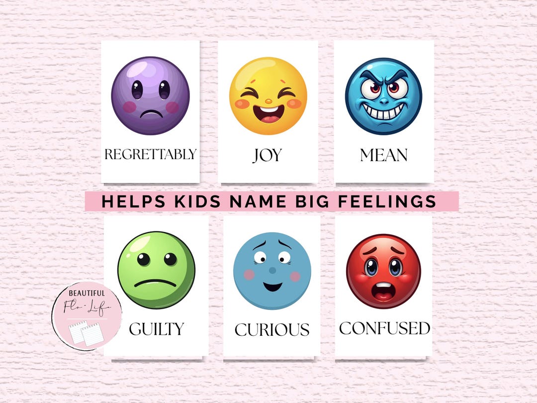 Emotion Face Flashcards Printable, Preschool SEL Resources, Emotional ...