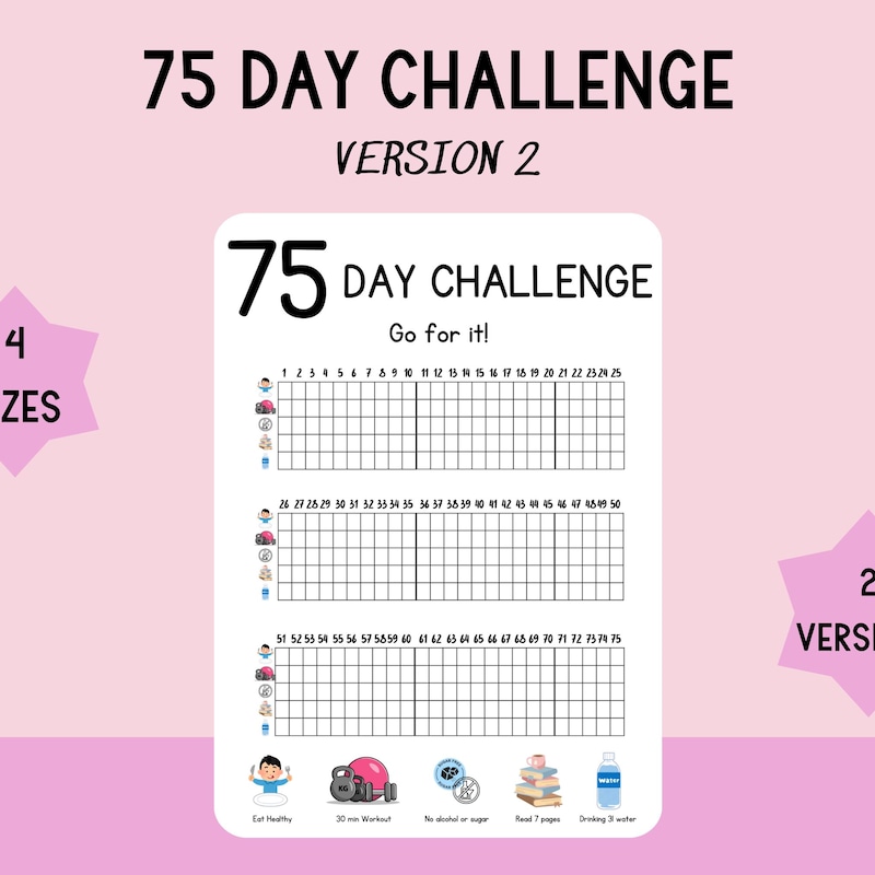 75 Hard Printable - Etsy