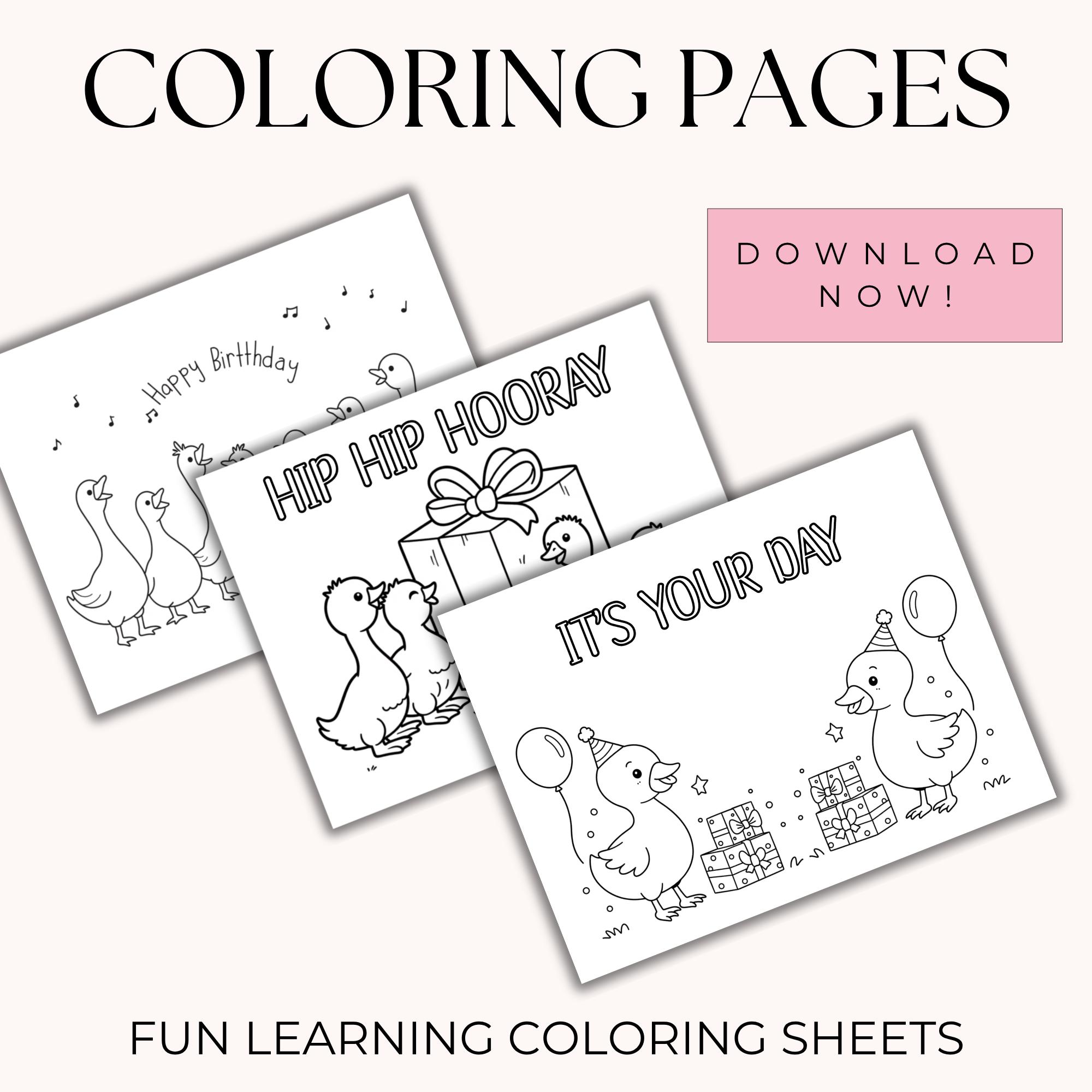 One Silly Goose Coloring Page, Printable Goose Birthday Activity, Fun ...