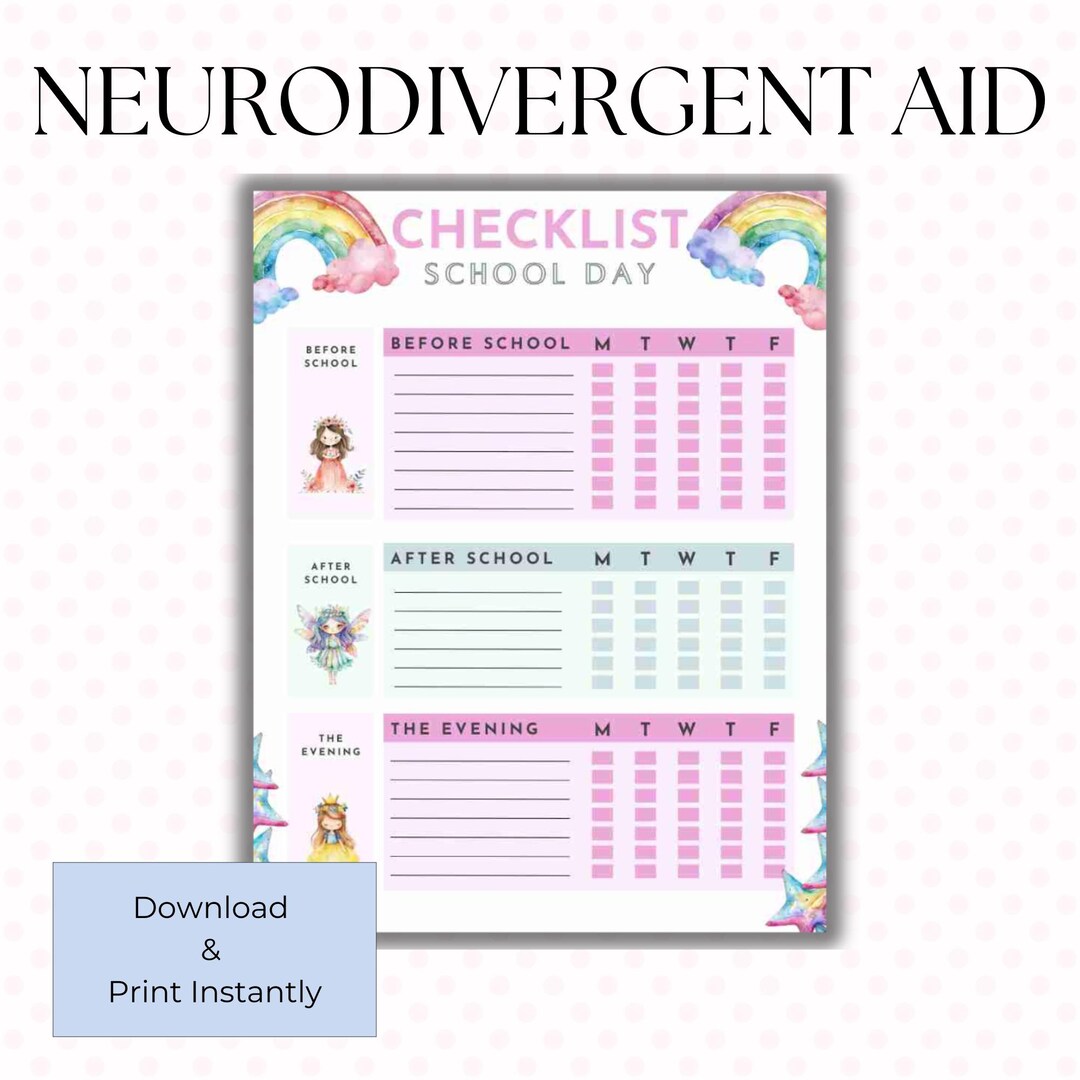 Neurodivergent Daily Routine Checklist for Kids, Visual Schedule BUNDLE ...