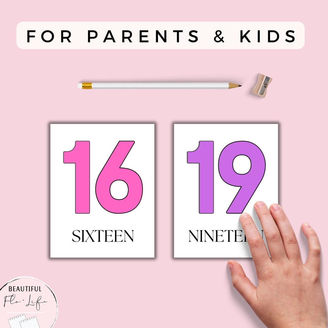 Flash Cards for Numbers 11-20, Printable Educational Activity, Learning ...