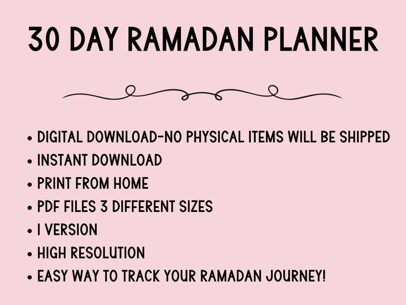 Ramadan 2026 Planner 30 Day Tracker, Fasting Prayer Journal, Digital ...