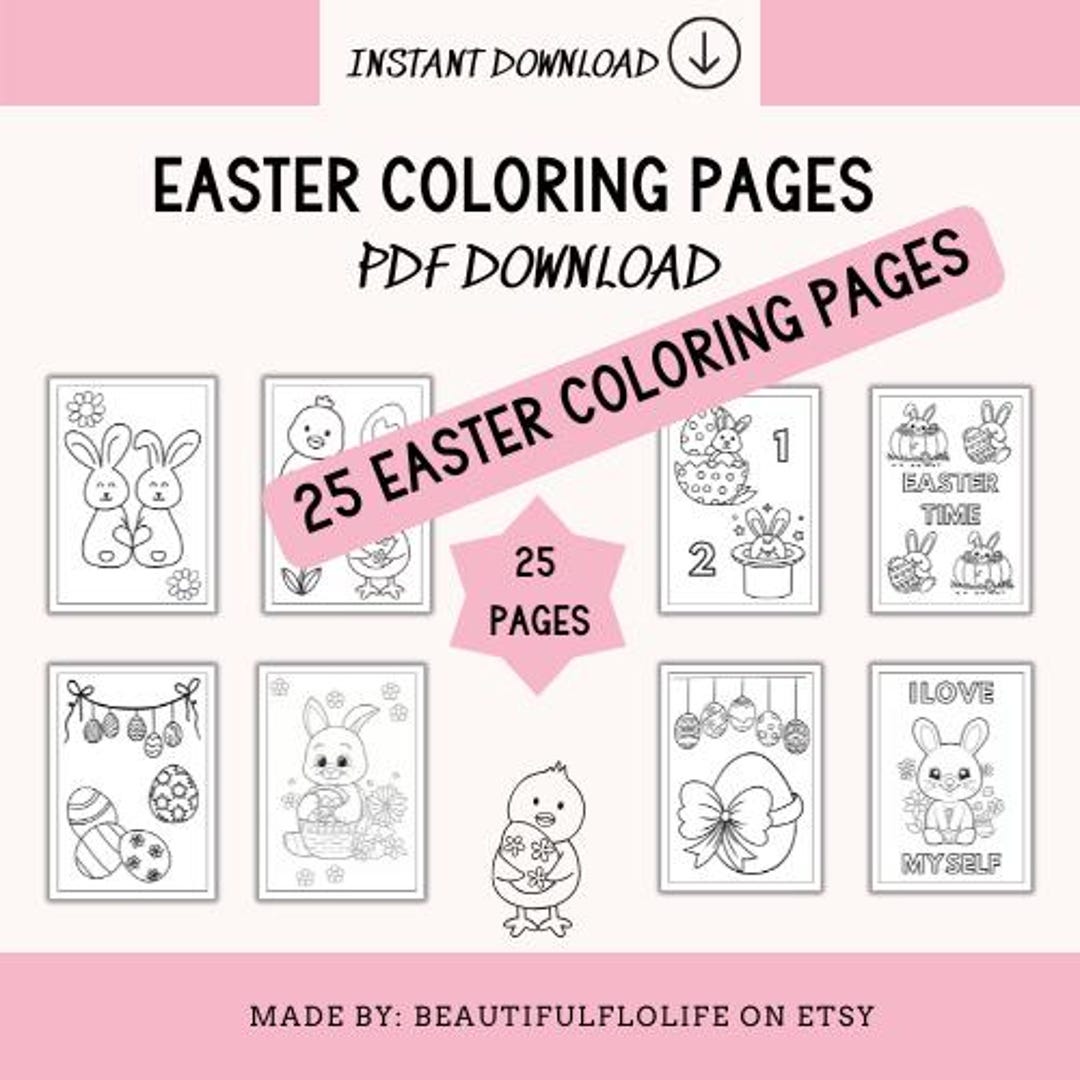 25 Easter Easy Coloring Pages for Kids, Toddlers - Simple Coloring ...