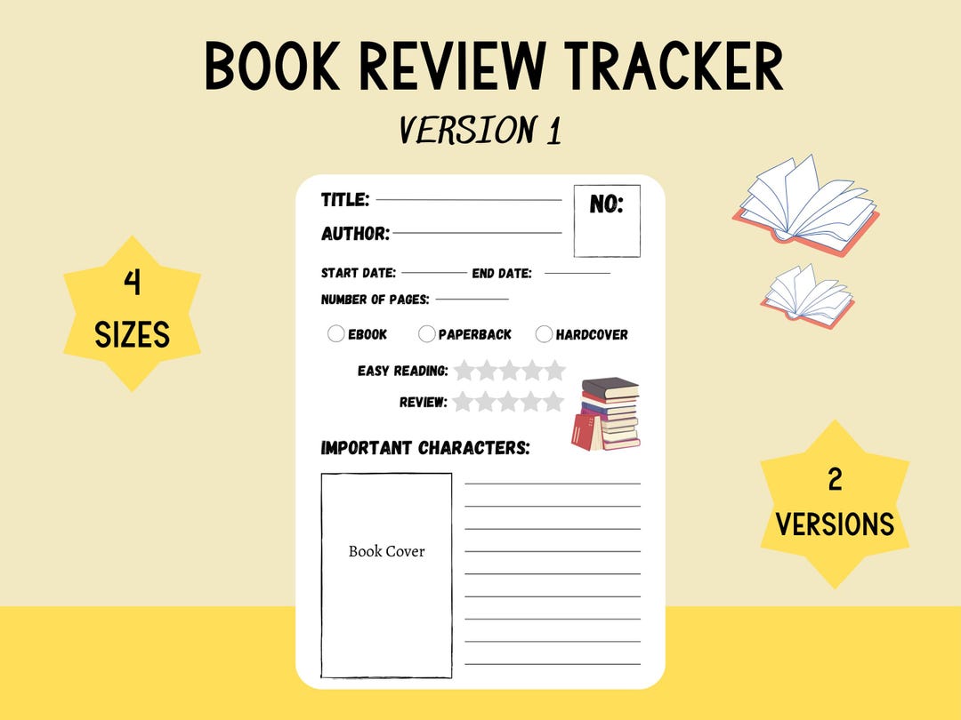 Reading Challenge Log, Printable Book Tracker for Kids & Adults, Fun ...