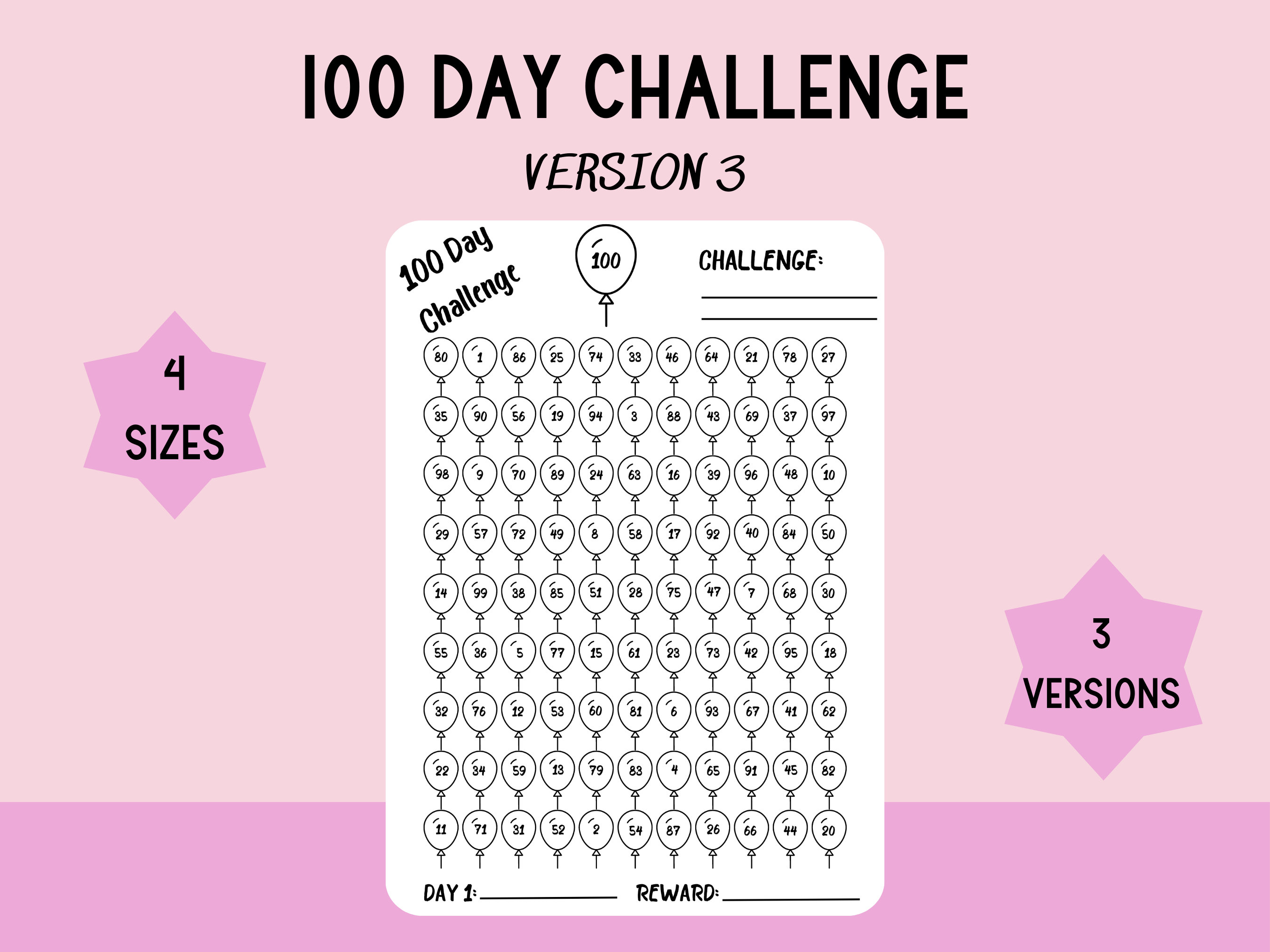 100 Day Challenge Daily Habit Tracker Challenges 100 Days Tracker ...