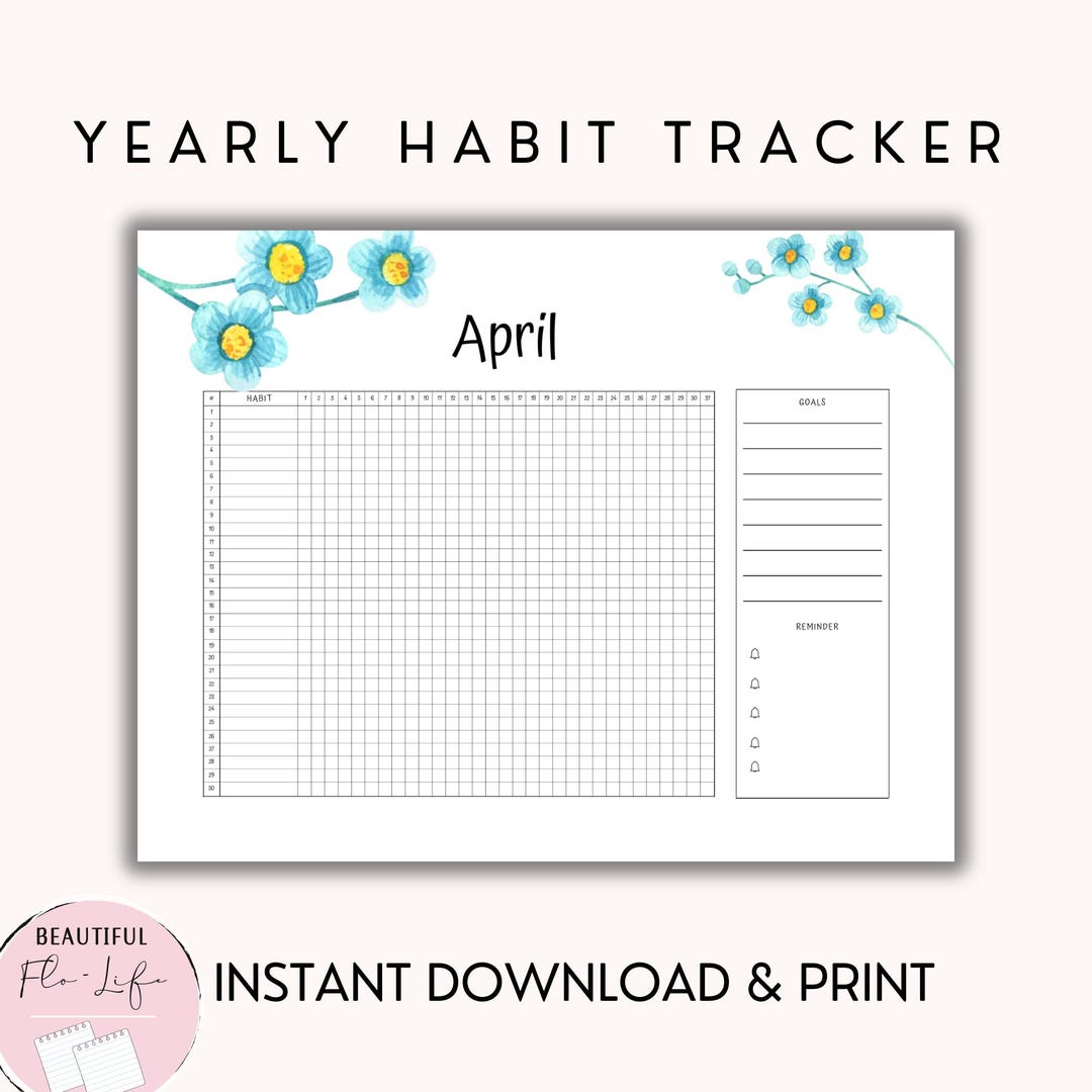 365 Day Habit Tracker, One-year Goal Setting Progress Planner With ...