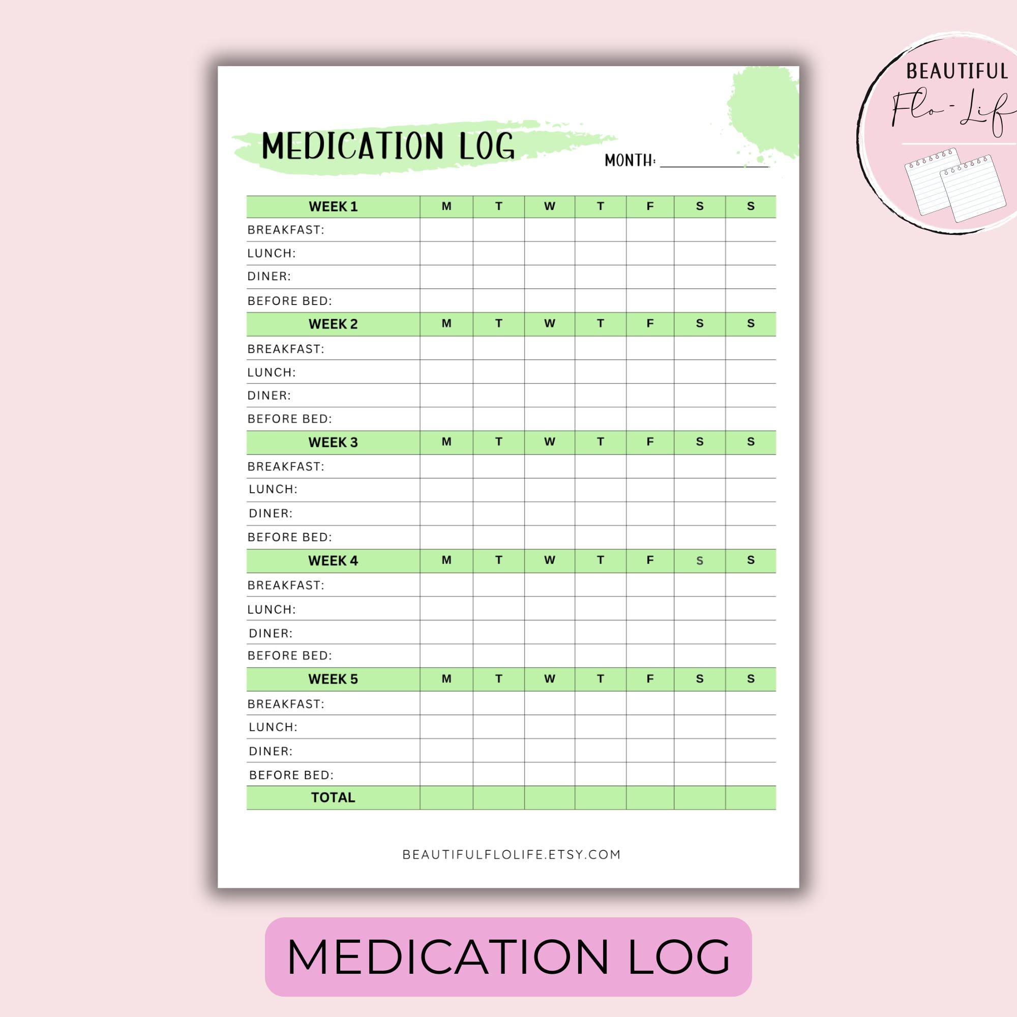 Medication Schedule Template, Visual Medication Tracker for ...