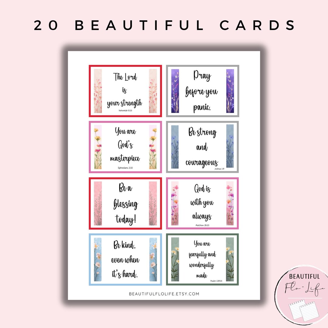Bible Verse Cards Printable, Prayer Scripture Cards, Christian ...
