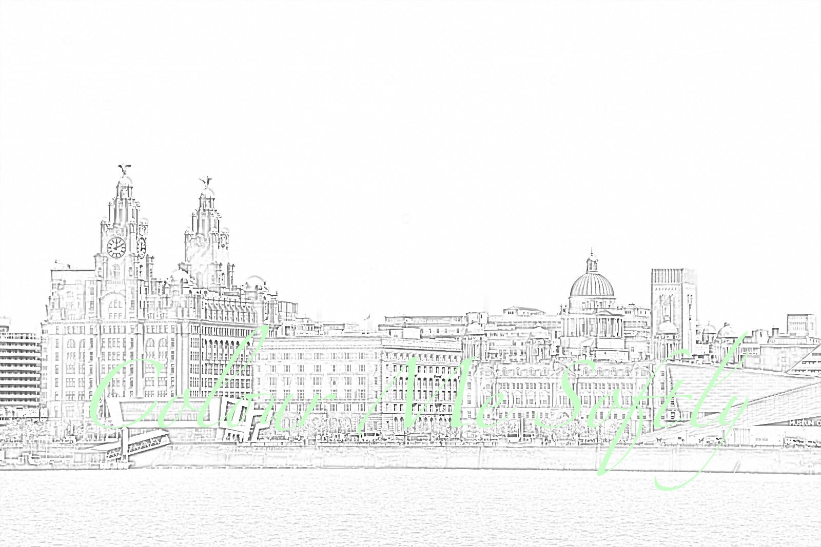 Liverpool Waterfront Coloring Page - Etsy