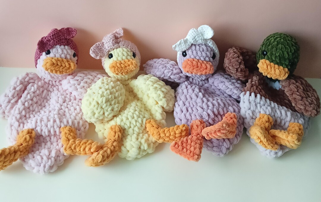 Crochet Della Duck, Duck Lovey, Duck Snuggler, Della Duck Plush Toy ...