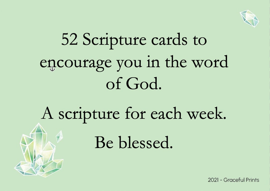 Scripture Cards, Memory Verse Cards, 52 Verses for Each Week in a Year ...