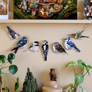 BIRD GARLAND - Birds of Quebec, Canada - Botanical Paper Garland ...