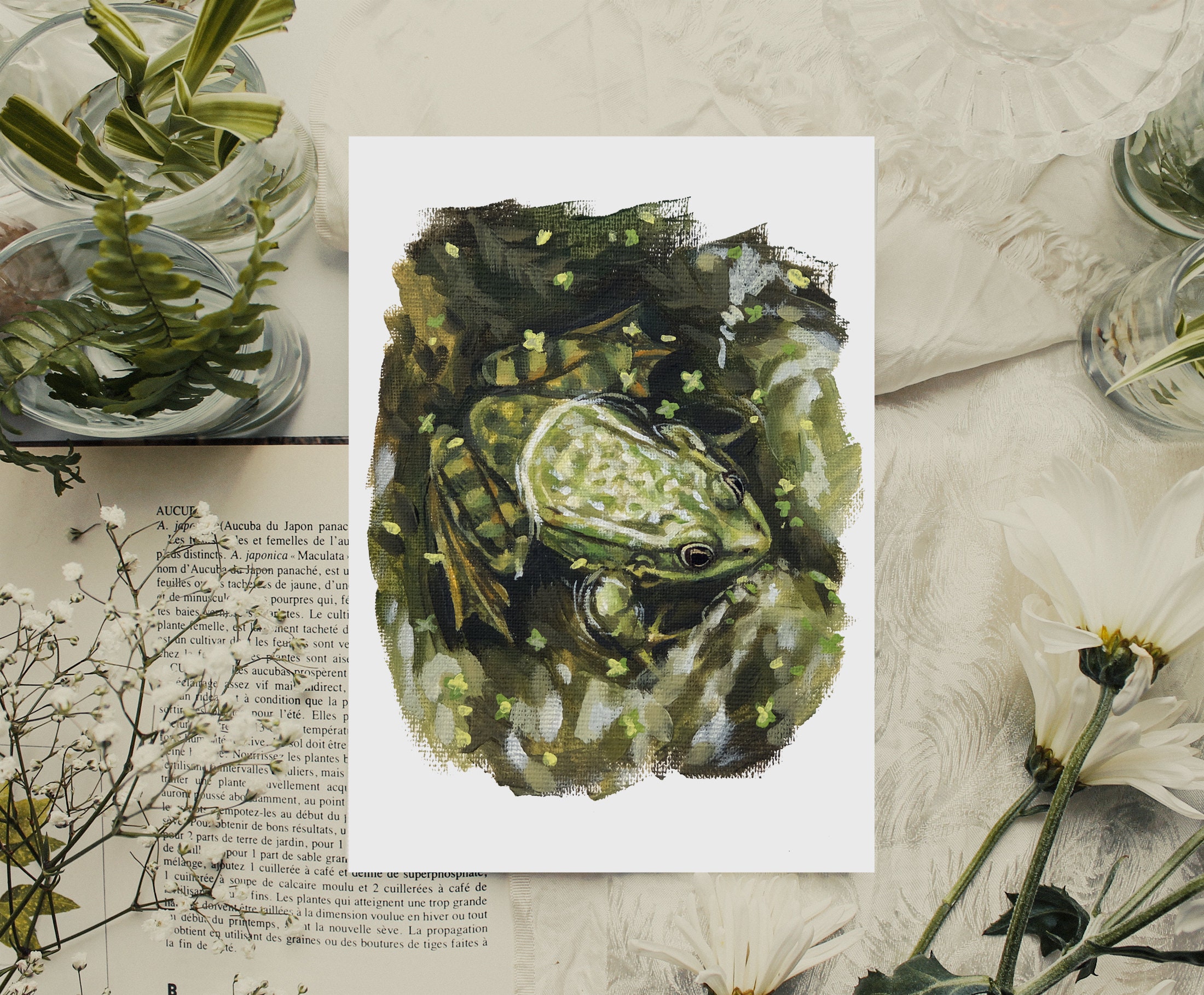 FROG ART PRINT 5x7 Cute Goblincore Frog Decor Fairycore - Etsy