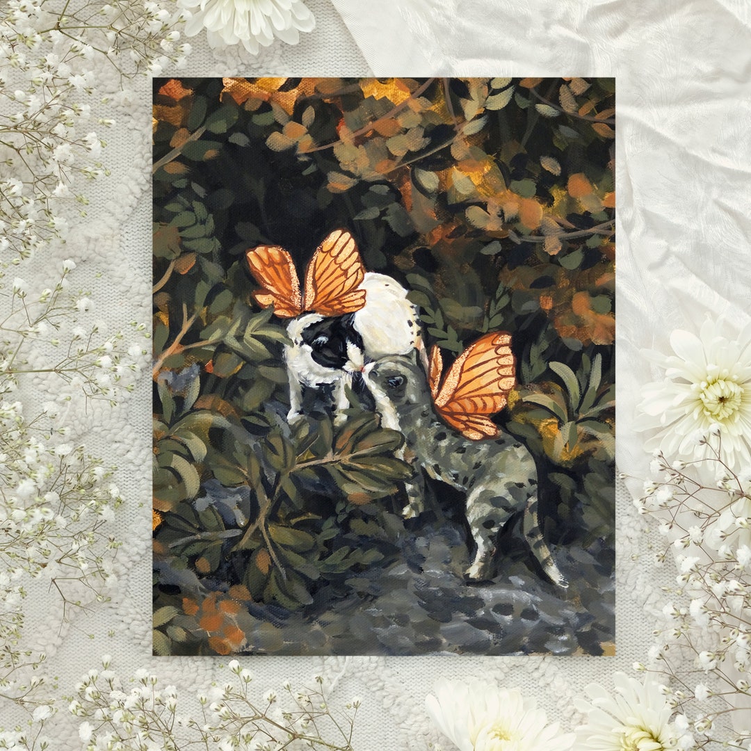 FAIRYCORE ART PRINT 8x10 Cat Art Print Fall Decor Cottagecore Decor ...