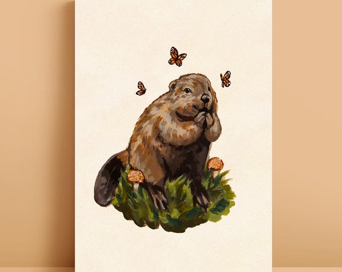 Beaver Art, Beaver Linocut, 5 X 7 Beaver Art, 5 X 5 Beaver Art, Black ...