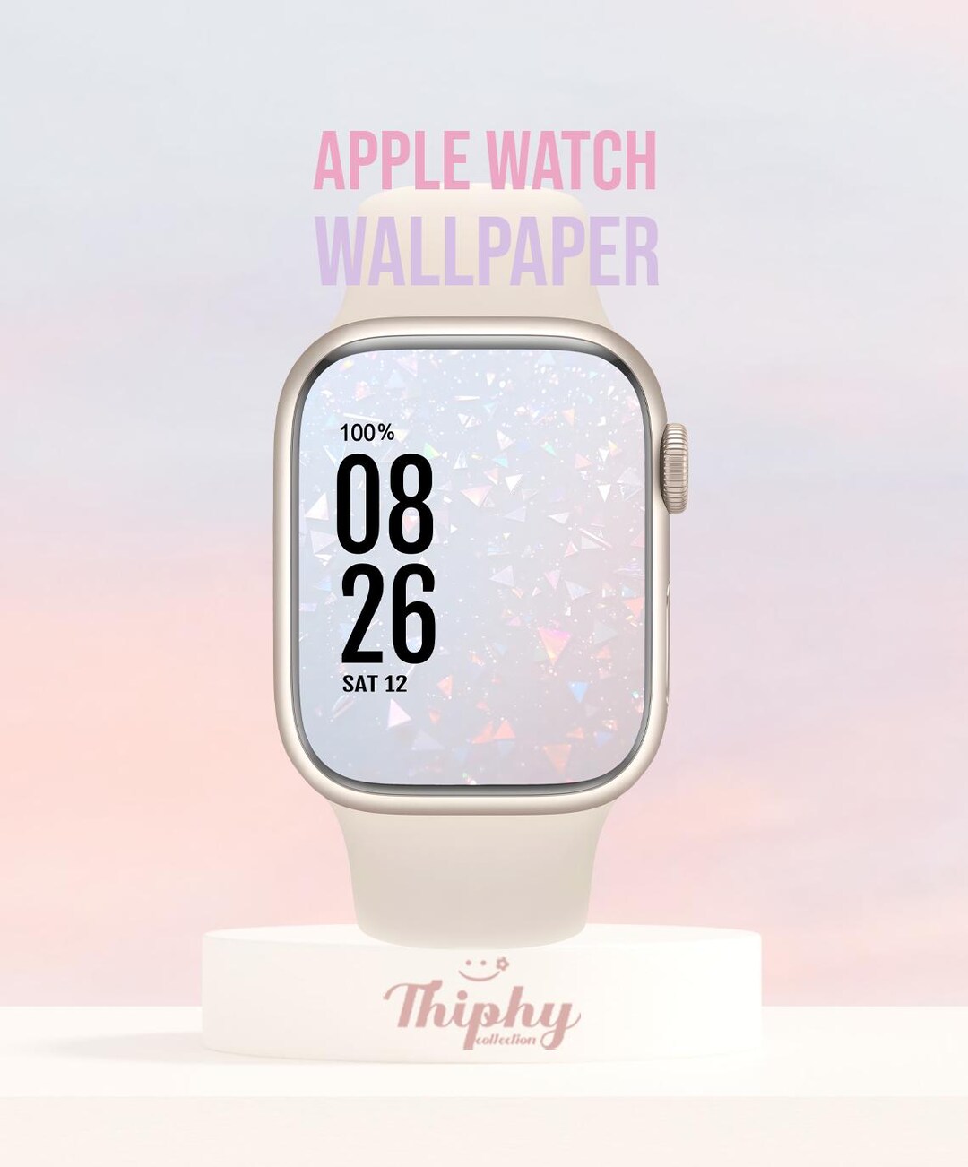 Apple Watch Wallpaper Glitter Triangle Background Pretty Smartwatch ...