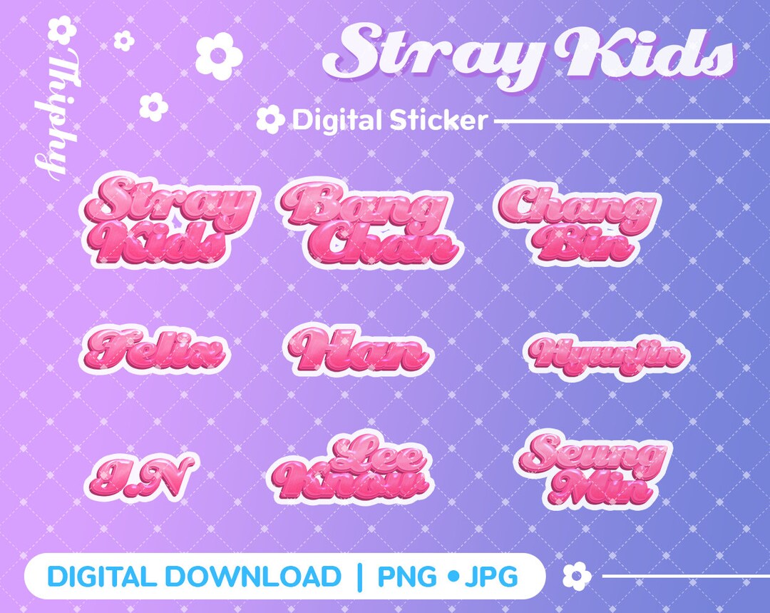 Stray Kids Art Digital Stickers Set,printable,sub / PNG / JPG - Etsy