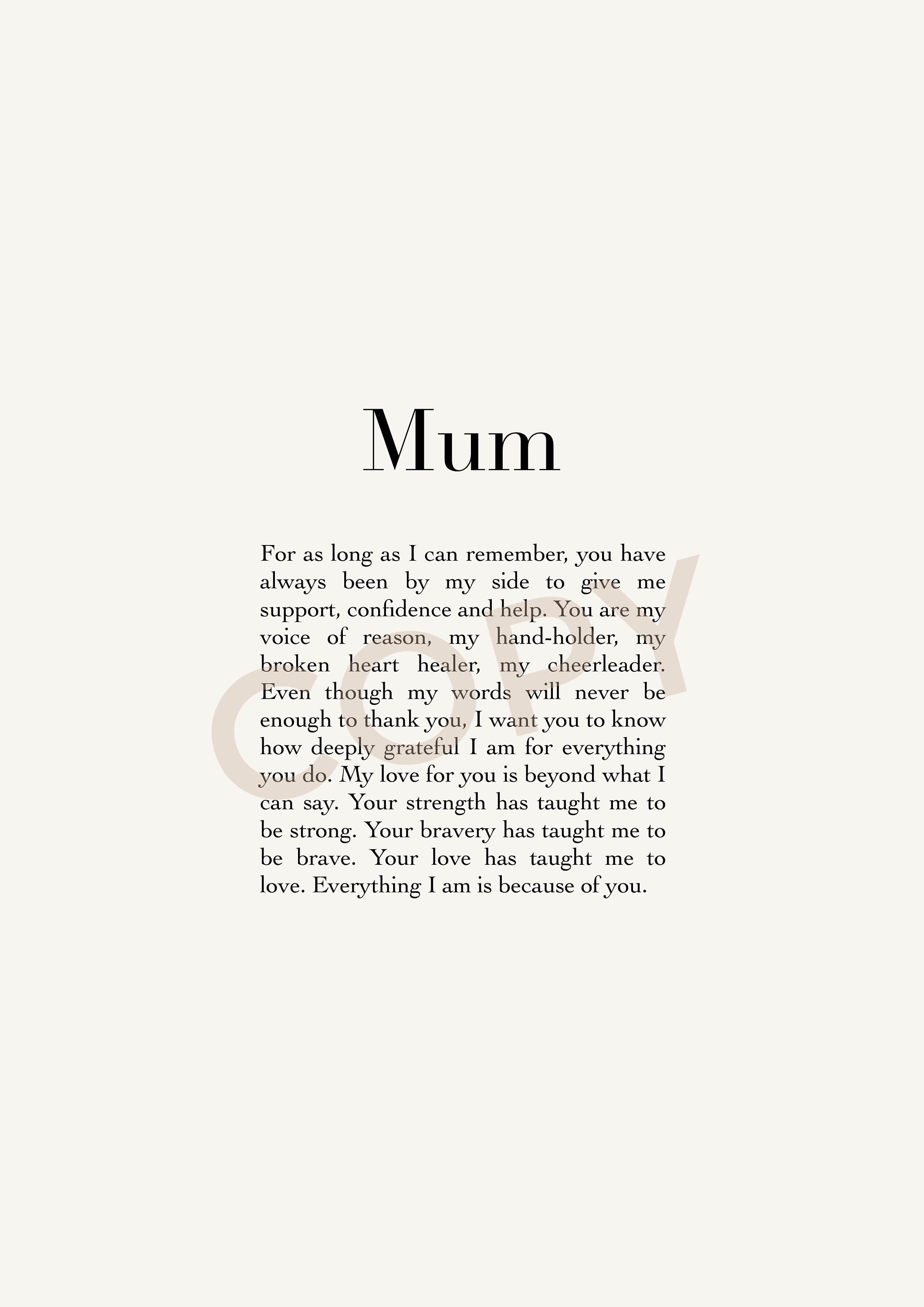 Heartfelt Gift for Mum Mum Definition Meaningful Mum Gifts Sentimental ...