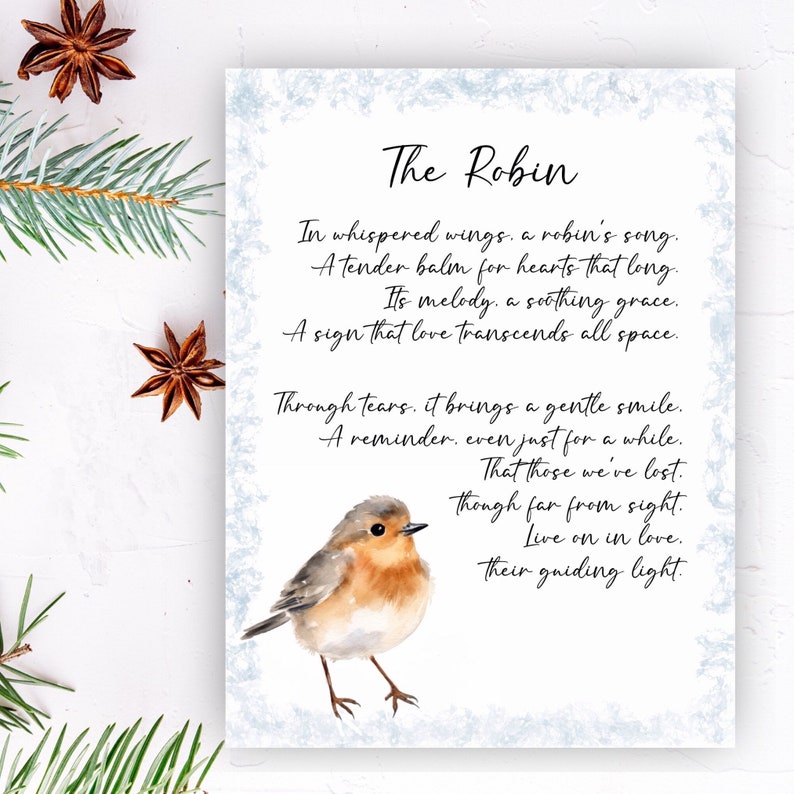 Robin Memorial Gift Christmas Memorial Gift Sympathy Gift Gift for Loss ...