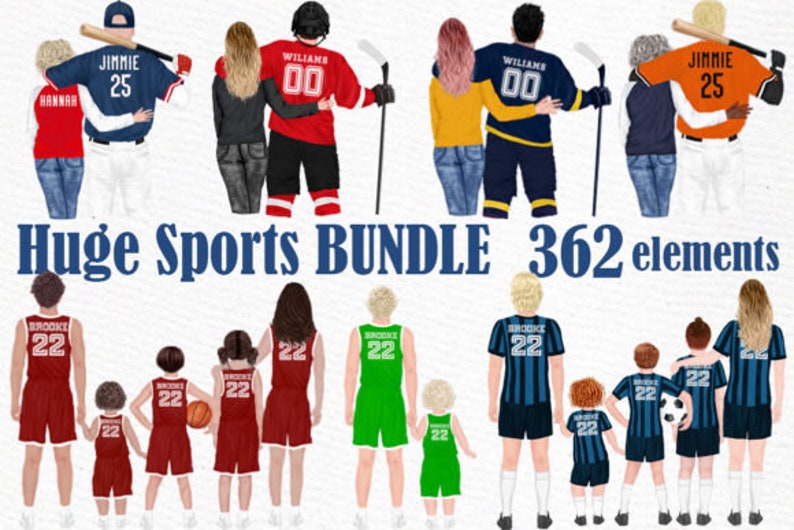 Huge Sports Bundle Sports Family Clipart - Etsy