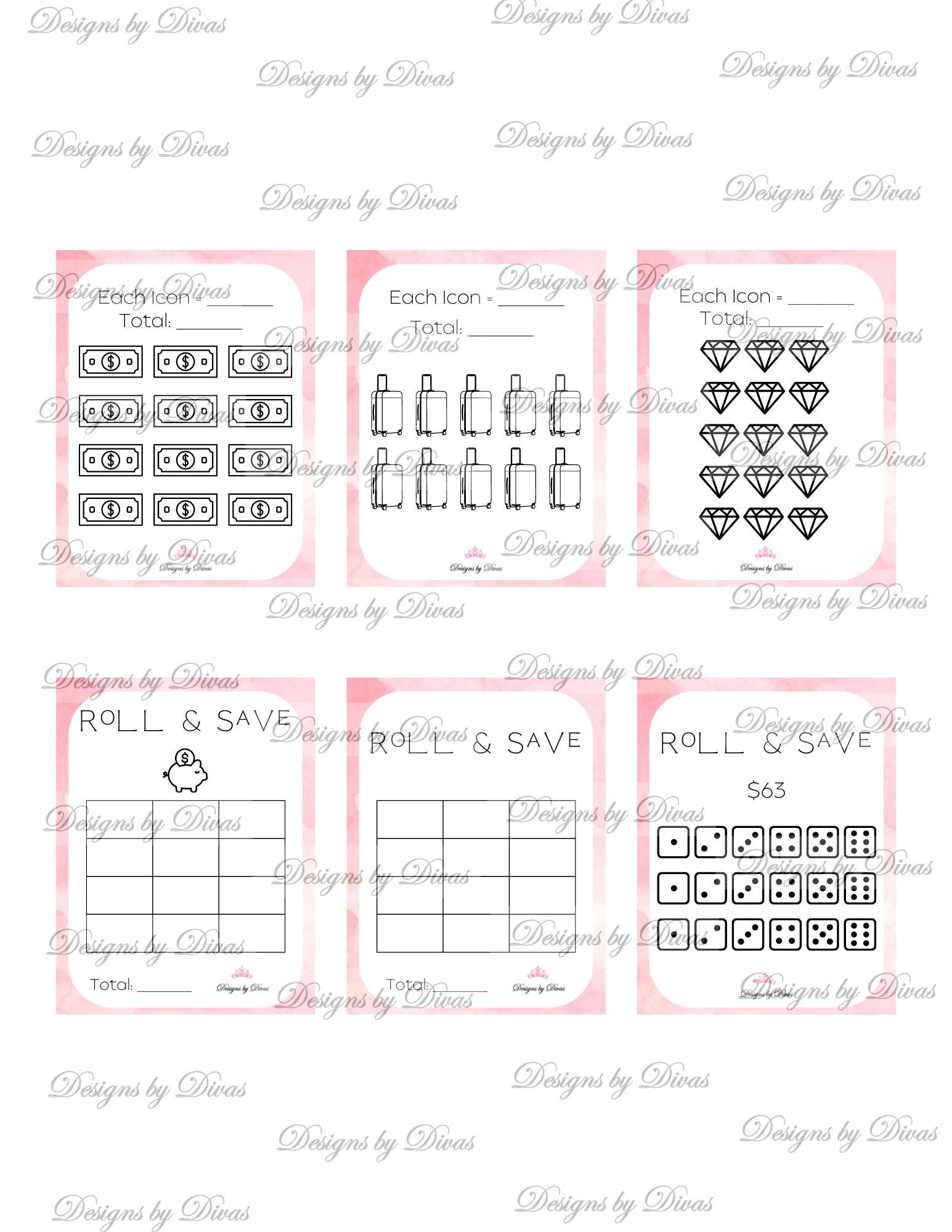 Bundle - Mini Savings Challenge Trackers, Low Budget, Cash Stuffing ...