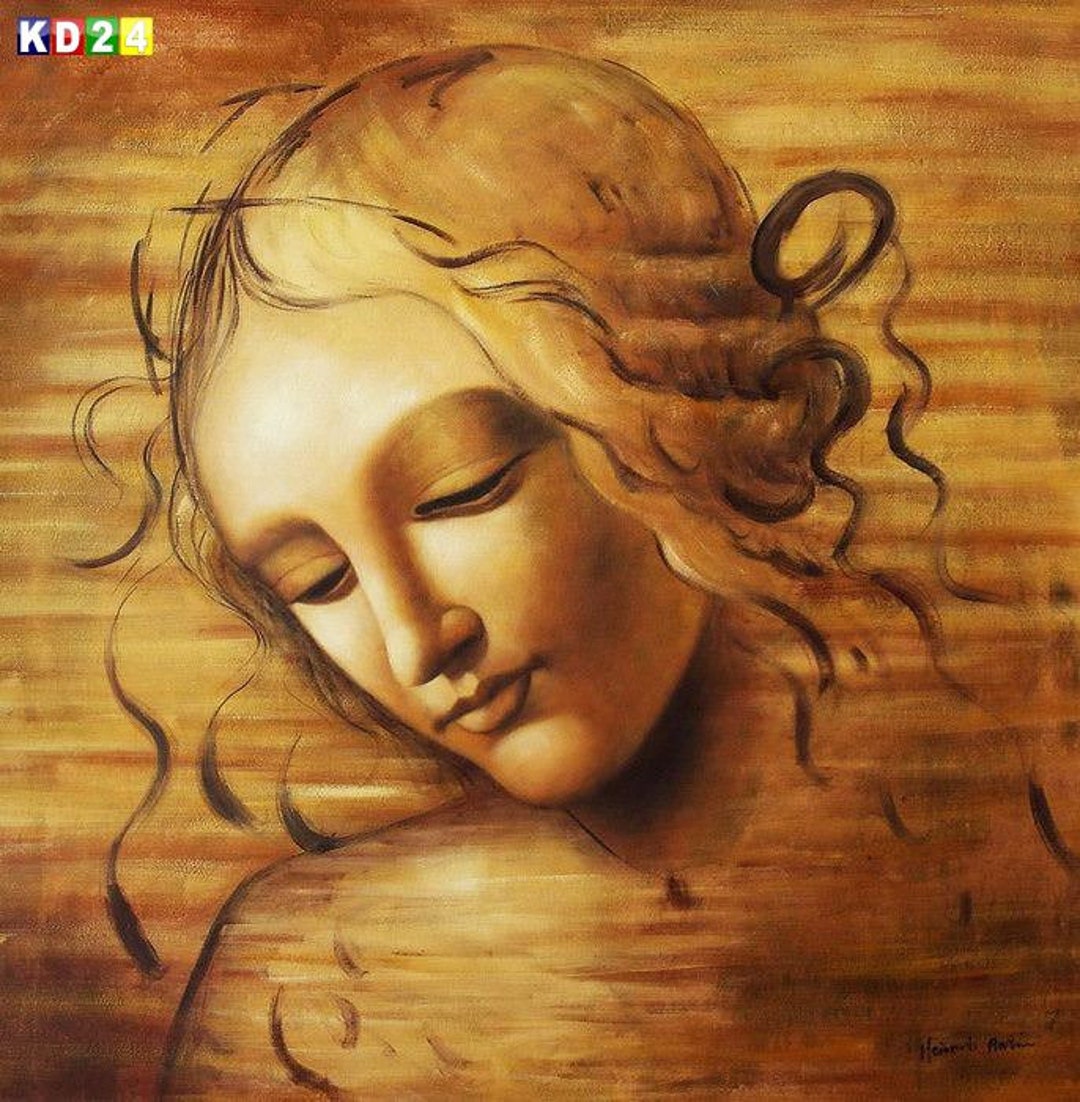 Leonardo Da Vinci - Female Head M84380 120 X 120 Cm "g" Excellent Oil ...