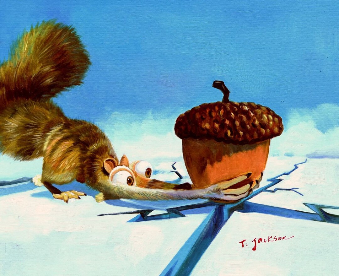 Modern Art - Homage to Ice Age Scrat A99483 30 X 40 Cm Exquisite Oil ...