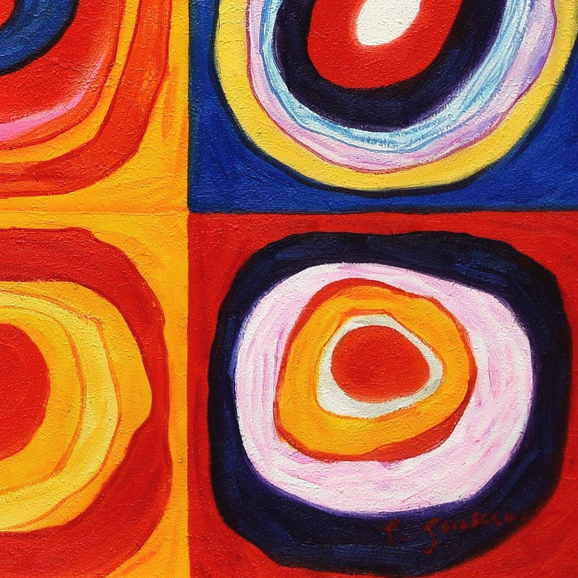 Wassily Kandinsky - Color Study Squares D98437 60 X 90 Cm Exquisite Oil ...