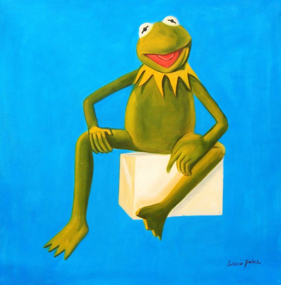 Pop Art - Muppets Kermit on Blue G93478 80 X 80 Cm Spectacular Oil ...
