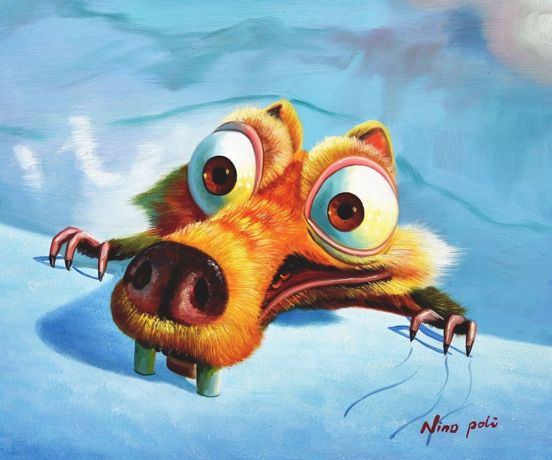 Modern Art - Homage to Ice Age Scrat C98372 50 X 60 Cm Exquisite Oil ...