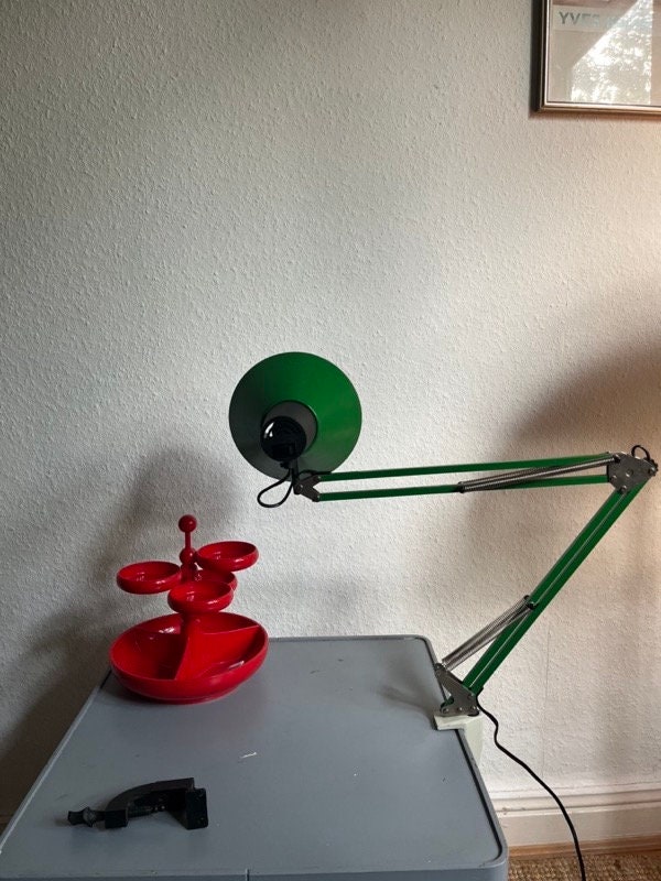 STUDIOSECONDLOVE MASSIVE BELGIUM Green Vintage Architect Lamp Clamp ...